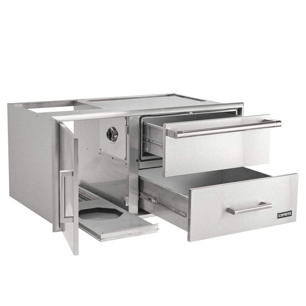 Coyote 42" Access Door With Storage & Warming Drawer Combo - C3-CDWD ...